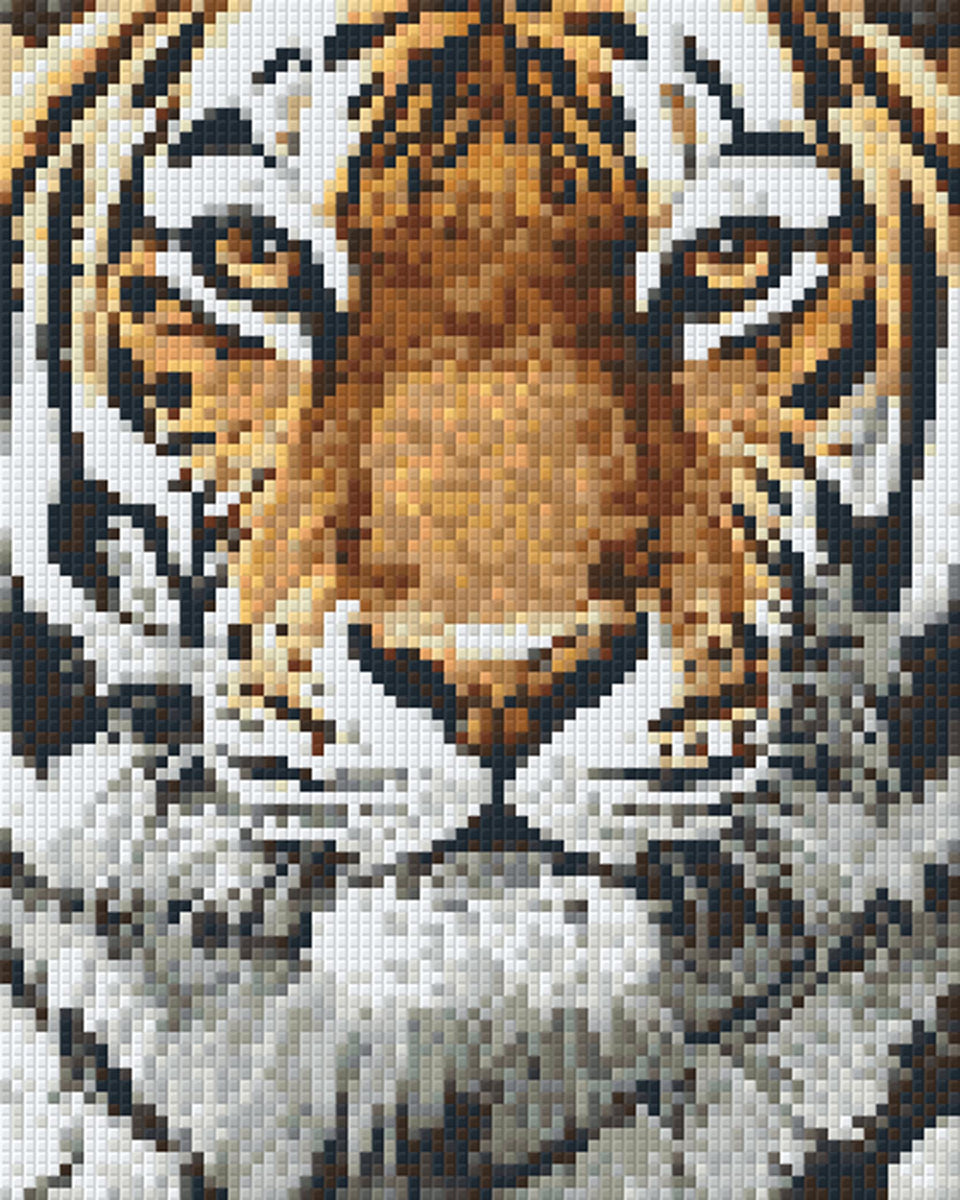 Tiger Portrait – Pixel Art USA