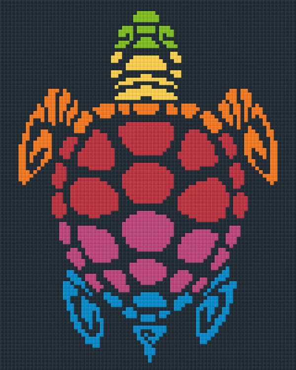 Rainbow Turtle – Pixel Art USA
