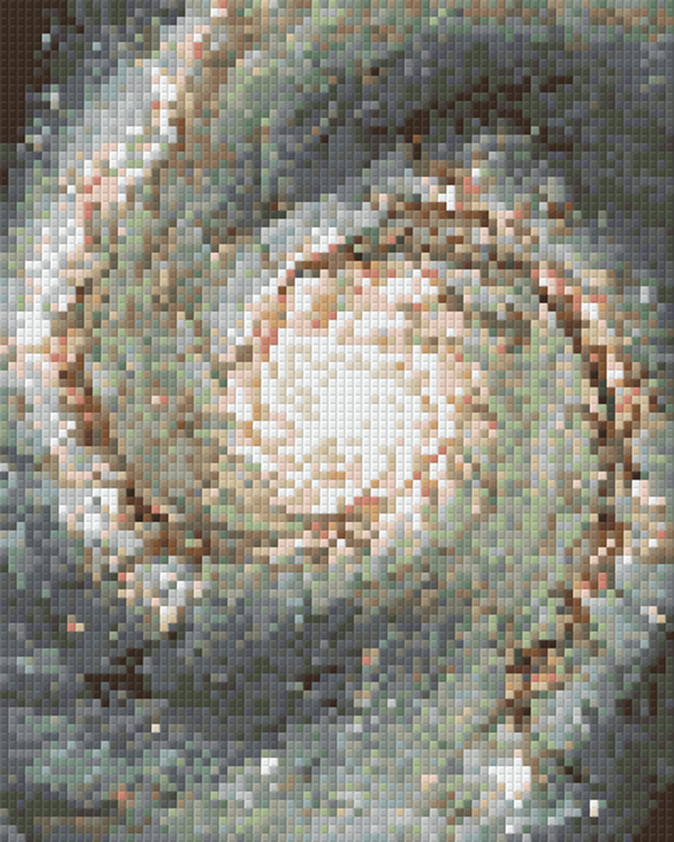 Heart of the Whirlpool Galaxy – Pixel Art USA