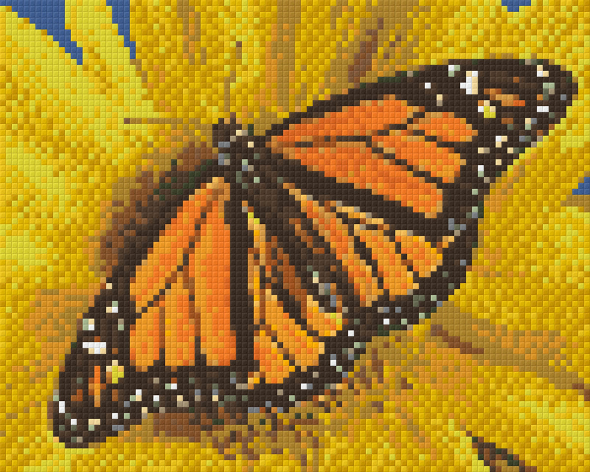 Monarch Sunflower – Pixel Art USA