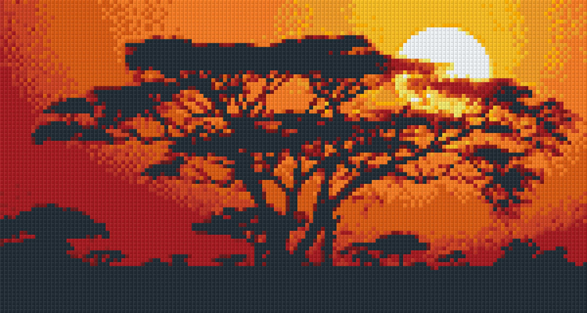 Sunrise in Kenya – Pixel Art USA