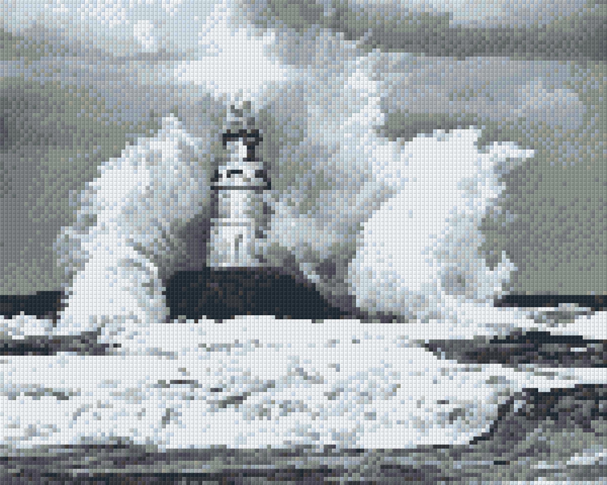 Storm and Lighthouse – Pixel Art USA