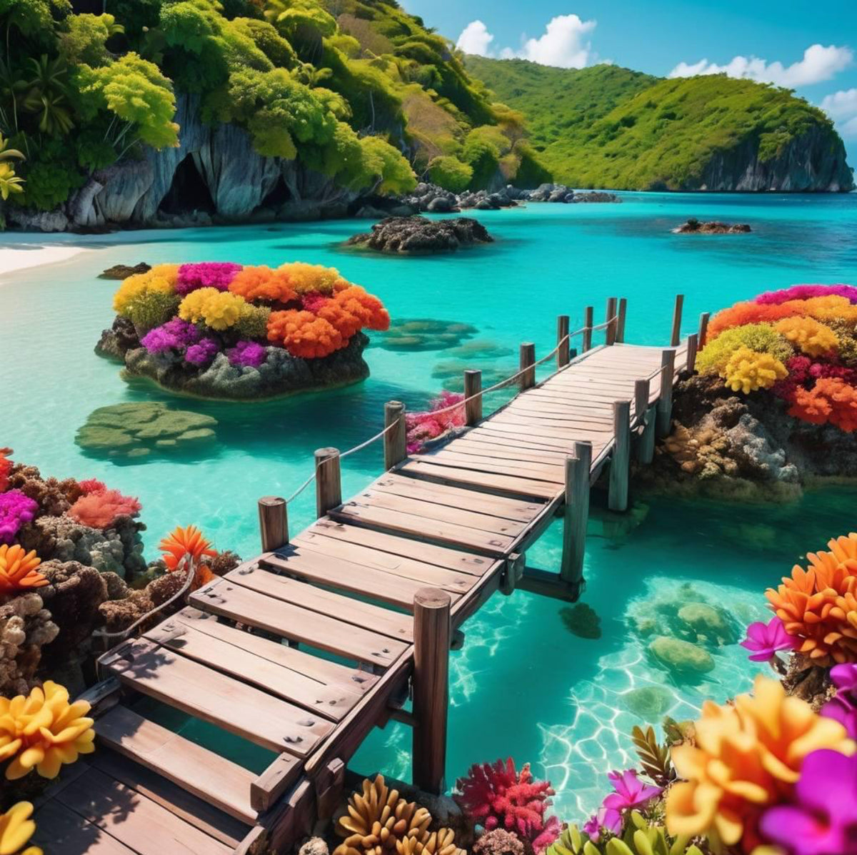 Bridge in Paradise – Pixel Art USA