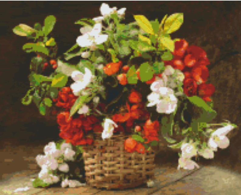 Basket of Flowers – Pixel Art USA