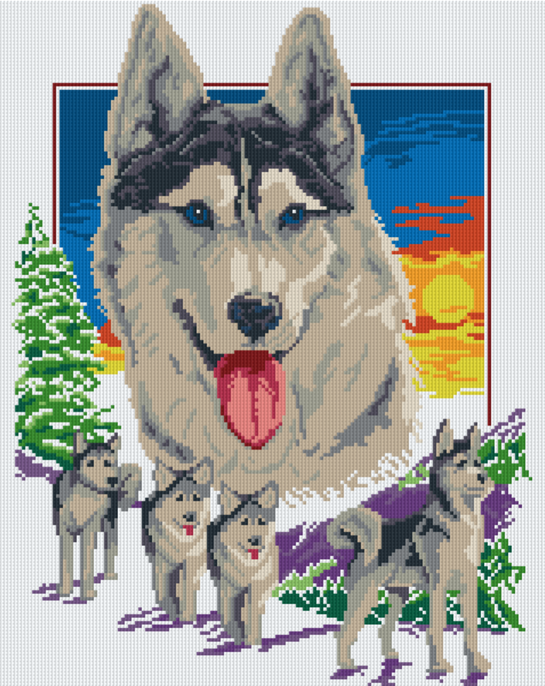 Huskies – Pixel Art USA