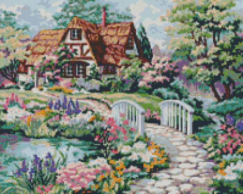 Old English Cottage – Pixel Art USA