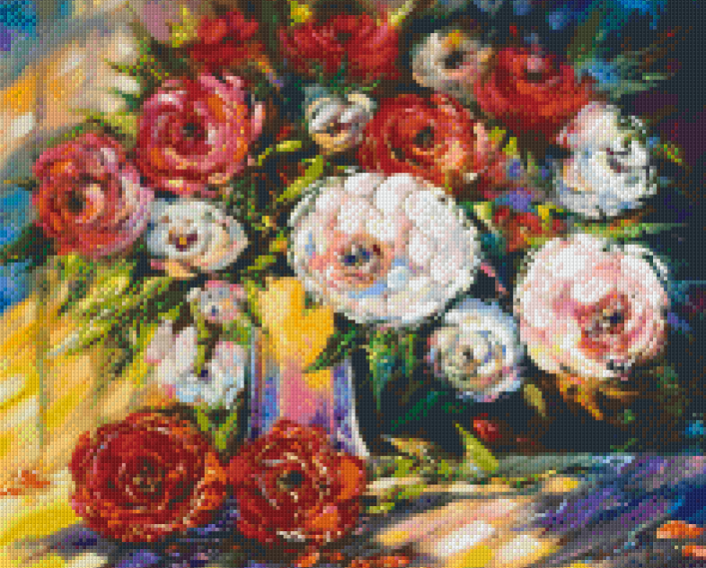 Peonies – Pixel Art USA