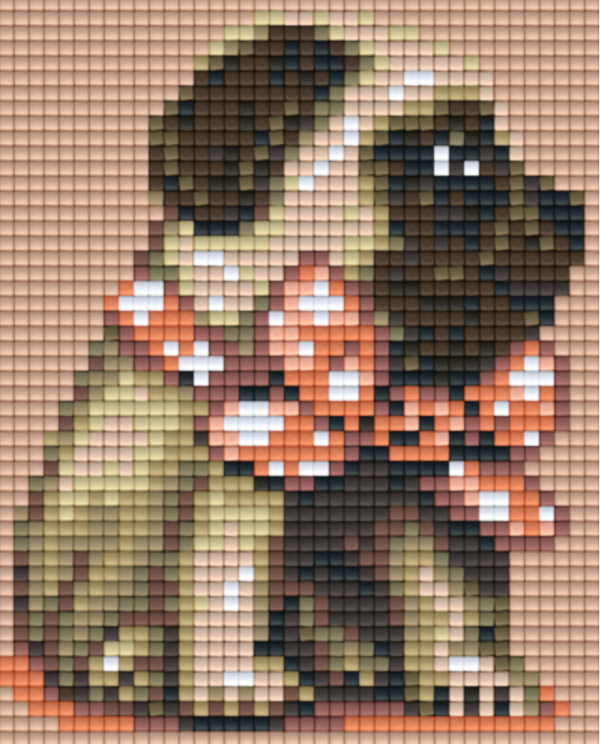 Pug With a Red Bow – Pixel Art USA