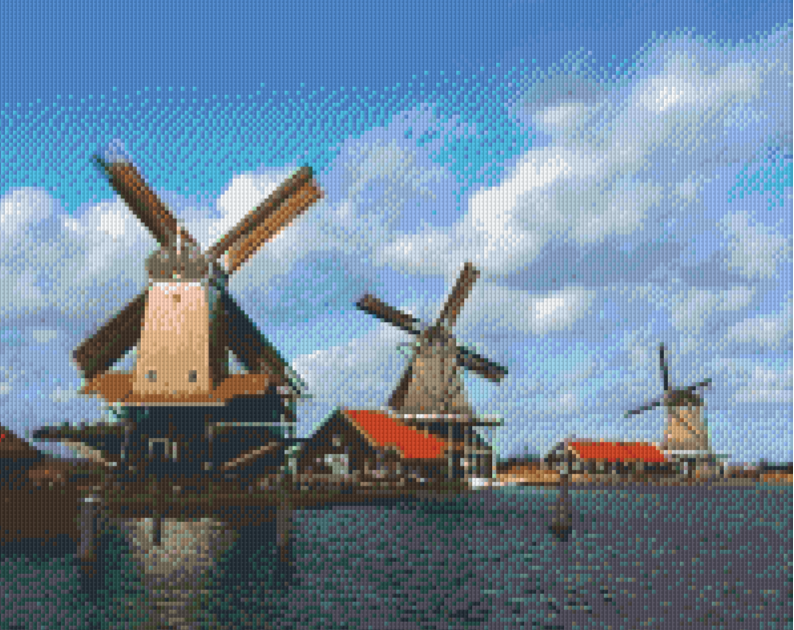 Three Windmills – Pixel Art USA