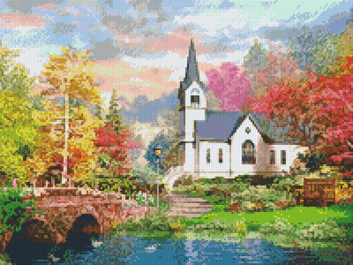 Autumnal Church – Pixel Art USA