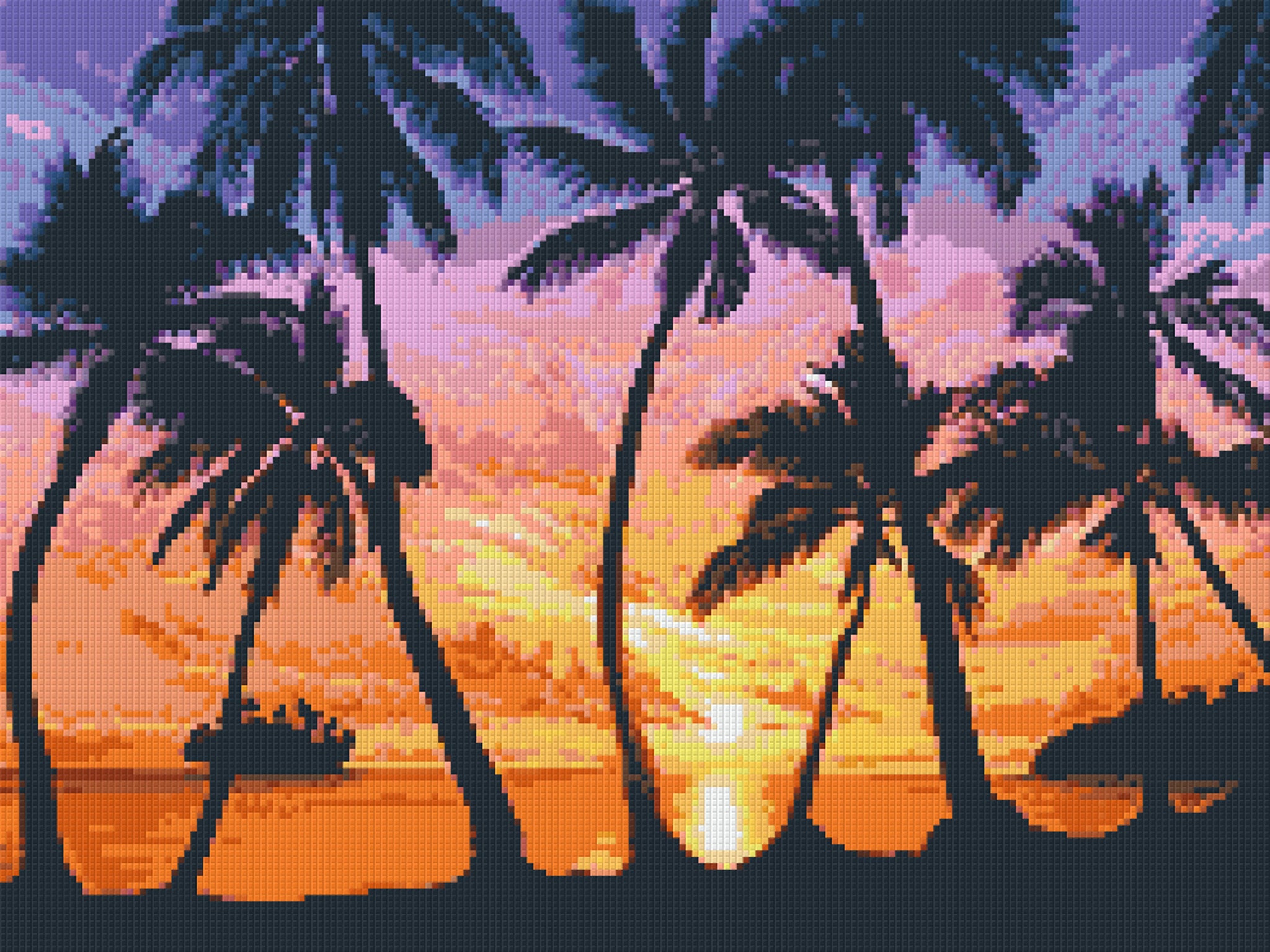 Palm Beach Sundown – Pixel Art USA