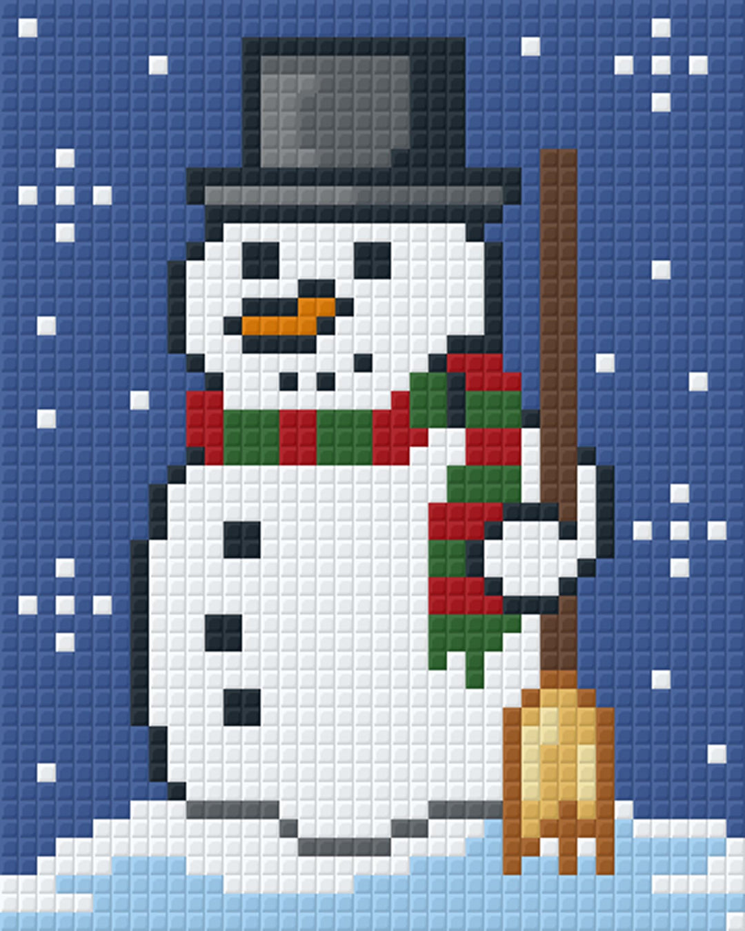 Evening Snowman – Pixel Art USA