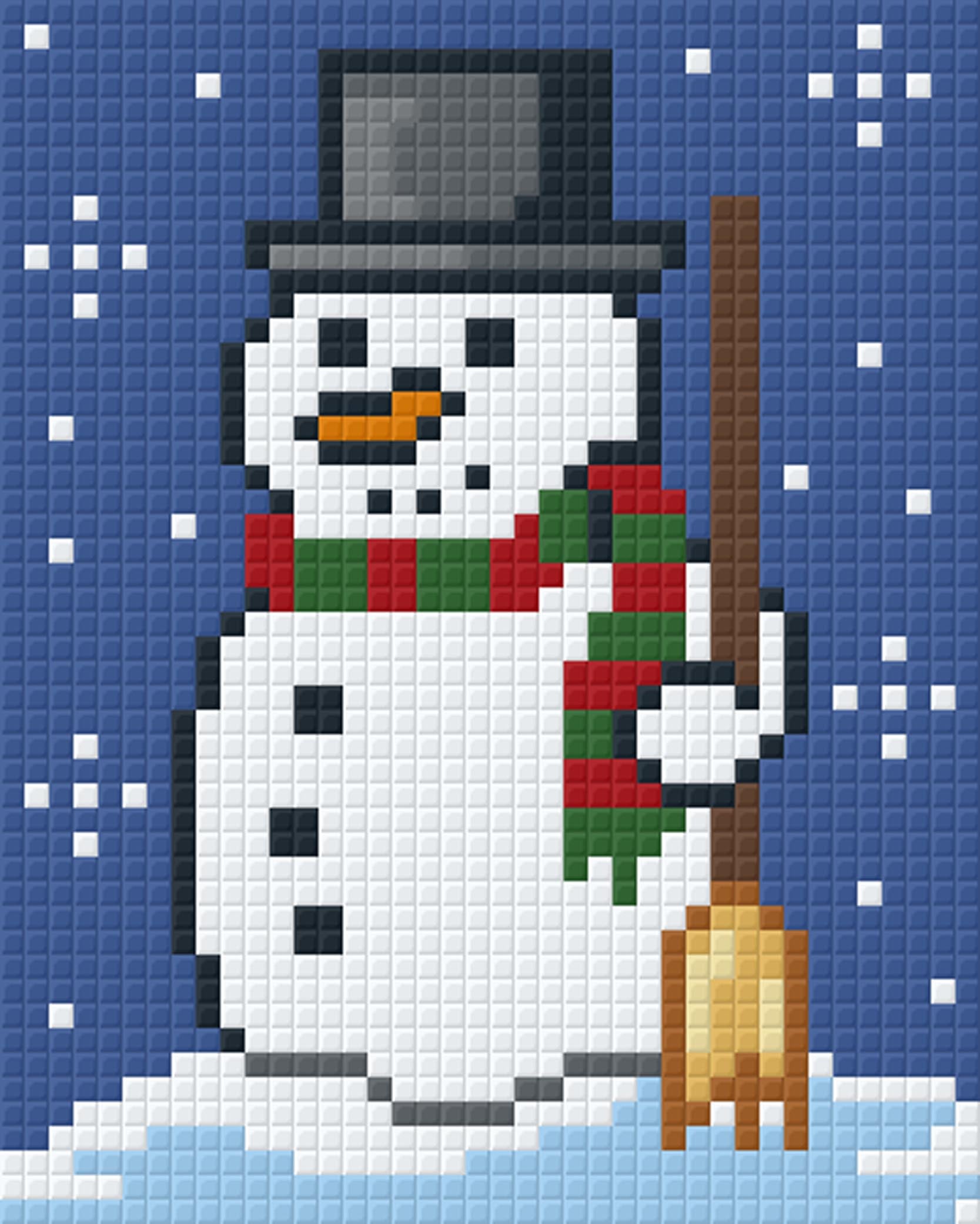 Evening Snowman – Pixel Art USA