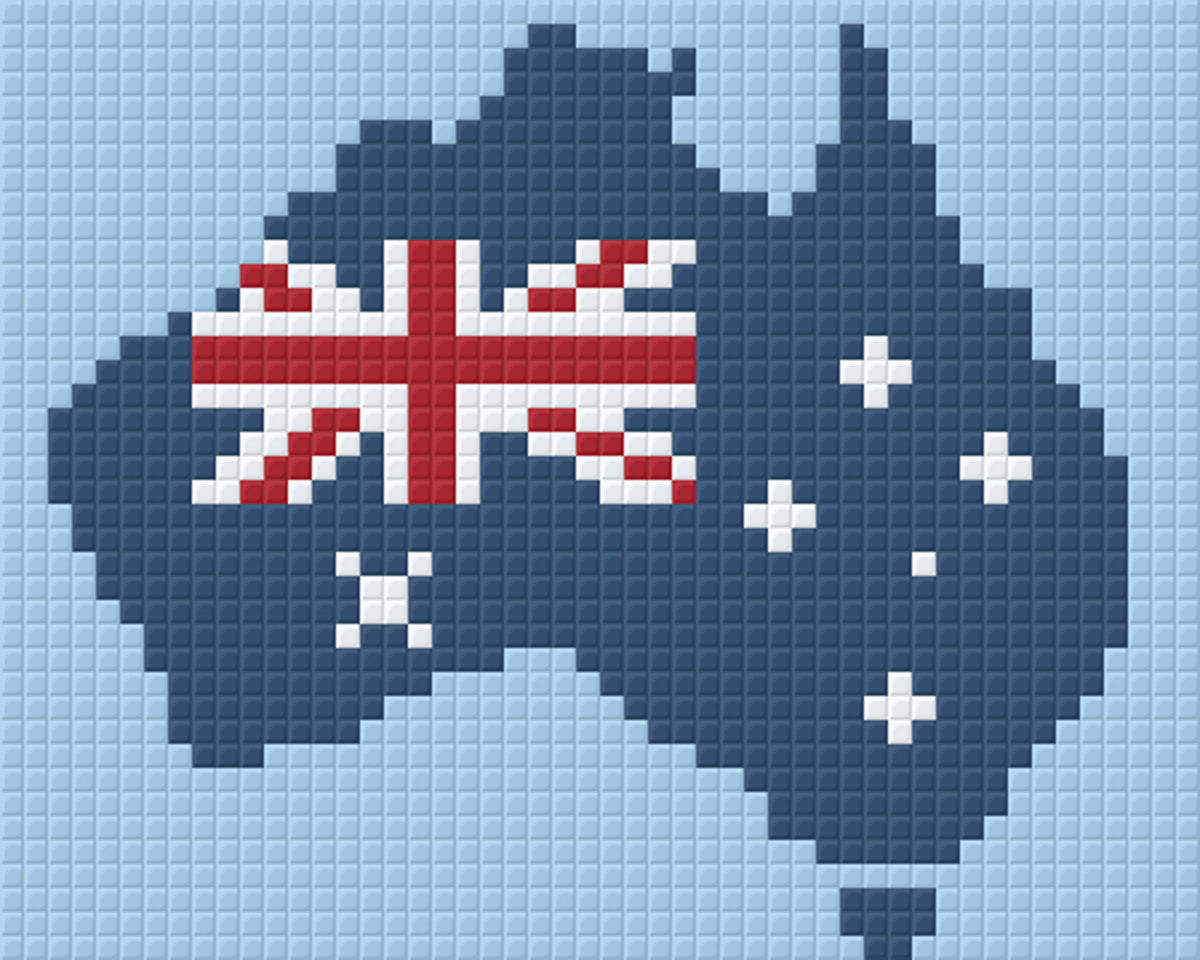 Australian Map and Flag – Pixel Art USA