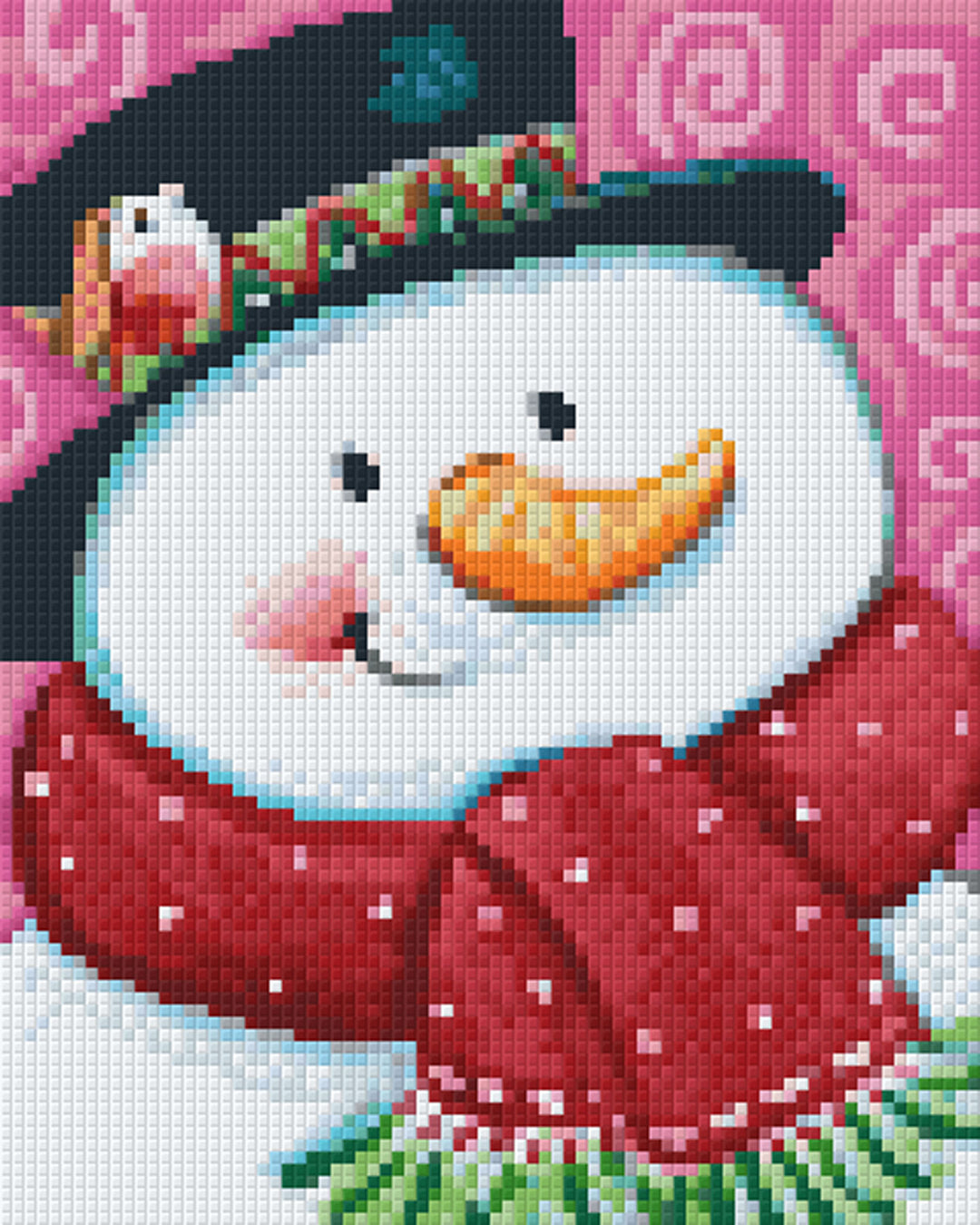 Merry Snowman – Pixel Art USA