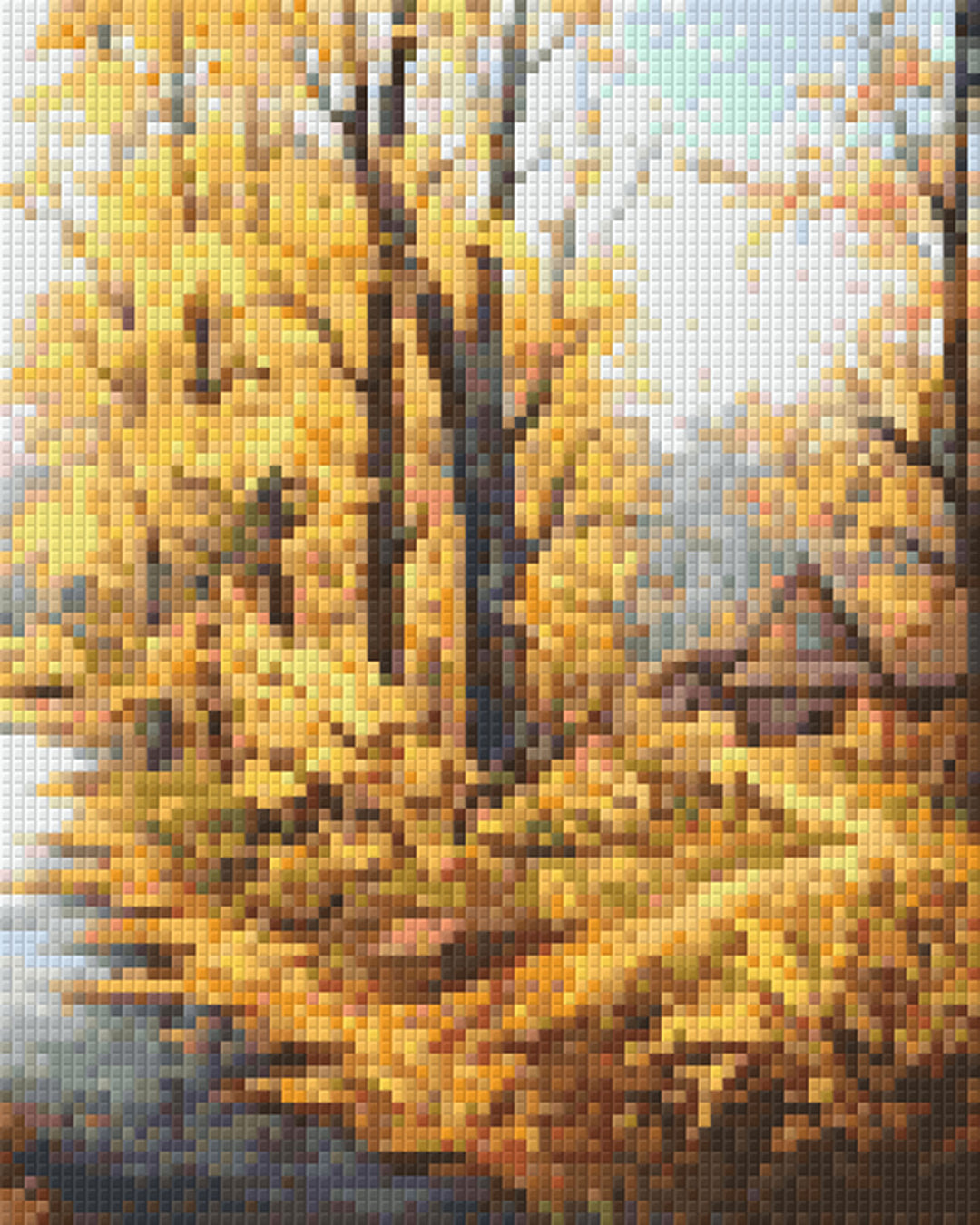Fall Cabin – Pixel Art USA