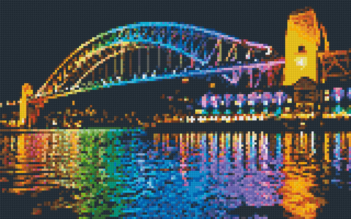 Vivid Sydney Harbor – Pixel Art USA