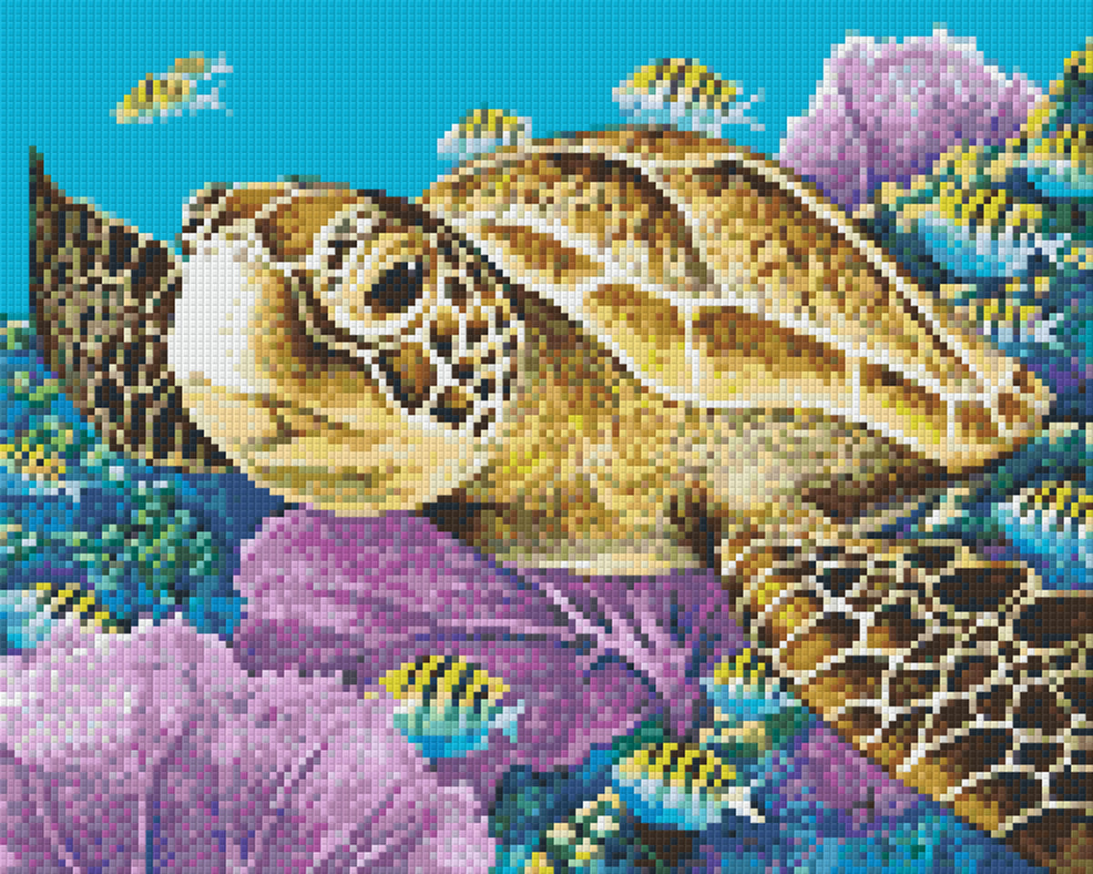 Young Green Sea Turtle – Pixel Art USA